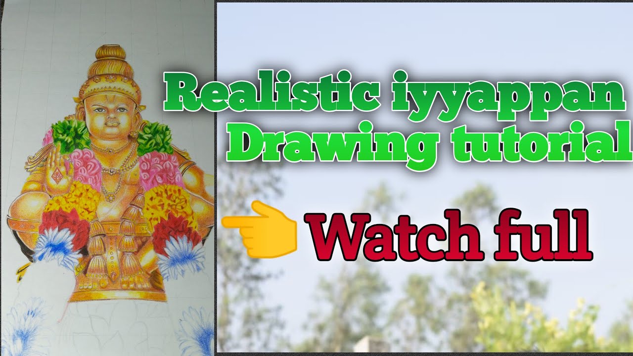 Iyappan drawing tutorial 💯💥 Sabarimalai Ayyappan art work (drawing ...
