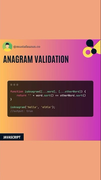 Javascript, Anagram Validation #javascript - YouTube