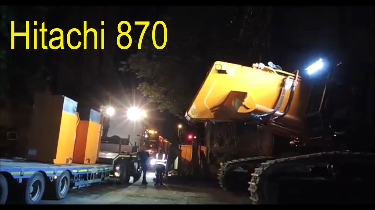 Excavator Hitachi 870 load counterweight 20 tons - YouTube