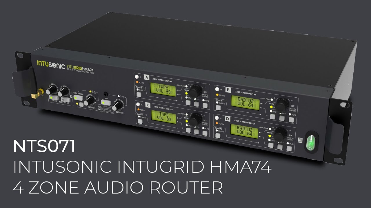 Intusonic IntuGrid HMA74 - 4 Zone Audio Router - YouTube