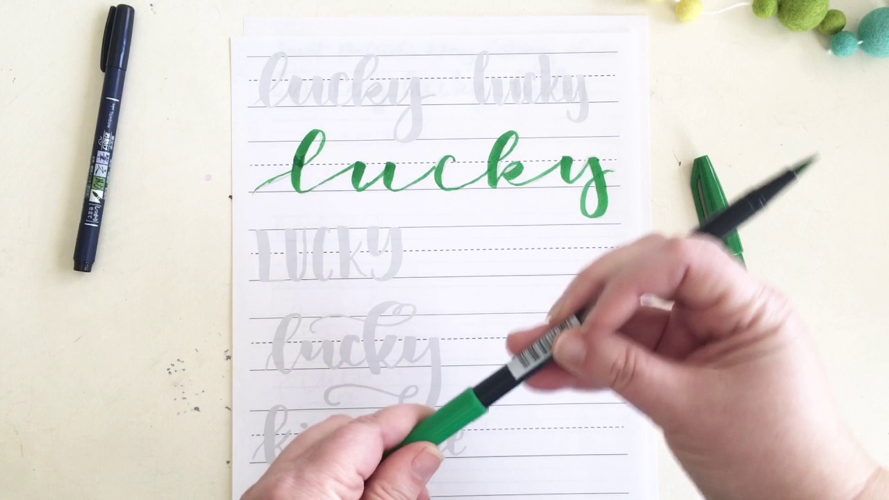 St. Patrick's Day Hand Lettering Practice Sheets - YouTube