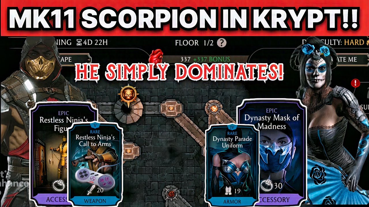 Mk11 Scorpion dominating the Krypt | mk mobile krypt - YouTube