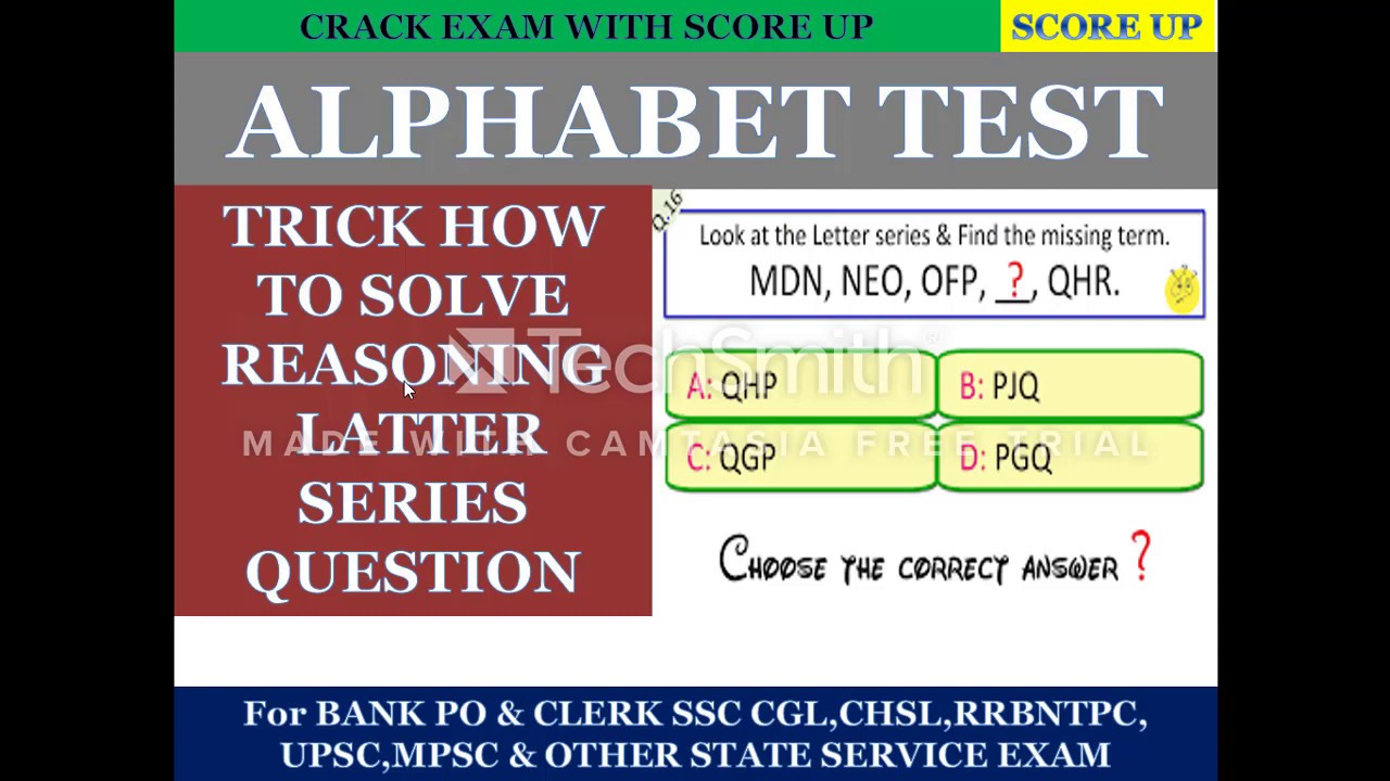 Alphabet Test & Letter Series - YouTube