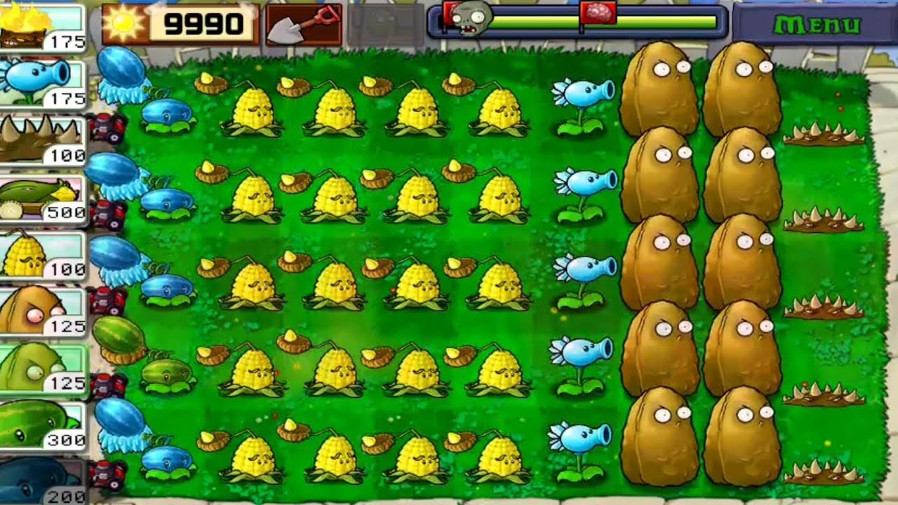 Plants vs zombies: mobile Android gameplay - Day level 1 - YouTube