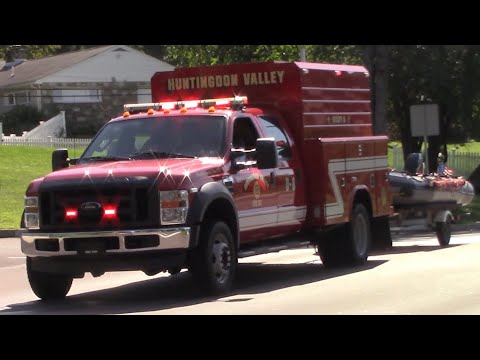Huntingdon Valley Fire Company Utility 8 & Marine Unit 8 Responding ...