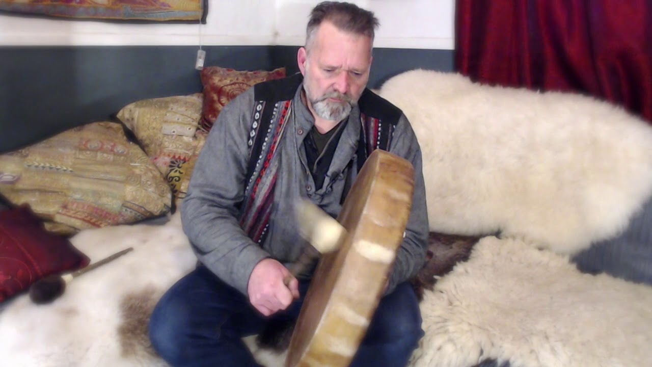 Thick buffalo skin shamanic drum - YouTube