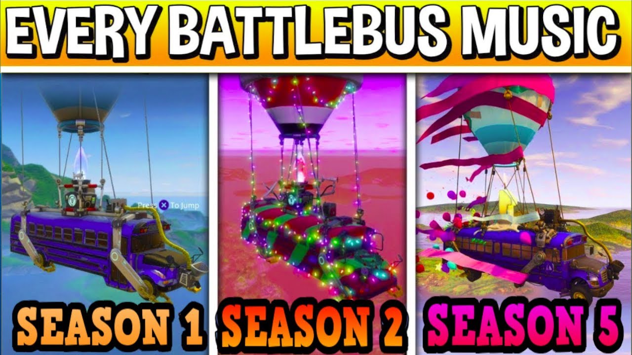 ALL FORTNITE BATTLE BUS THEME SONGS..! (SEASON 1, HALLOWEEN, CHRISTMAS ...