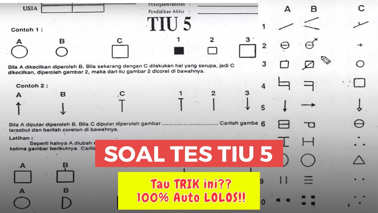 Contoh Soal Psikotes TIU 5 - Penjelasan cara mengerjakannya - Tes TIU 5 ...