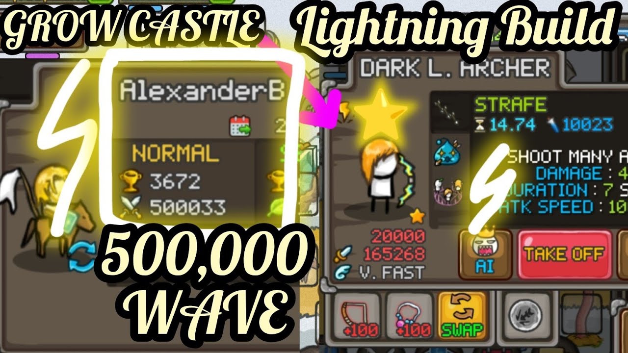 GROW CASTLE 500,00 WAVE MILESTONE!!! ⚡ DARK LIGHTNING ARCHER ⚡ LEVEL ...