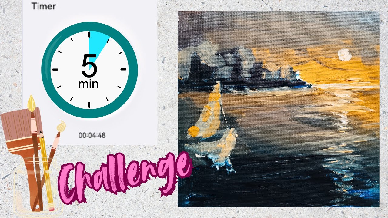 5-minute drawing challenge, as you chose in the vote 😎 #acrylicpainting ...