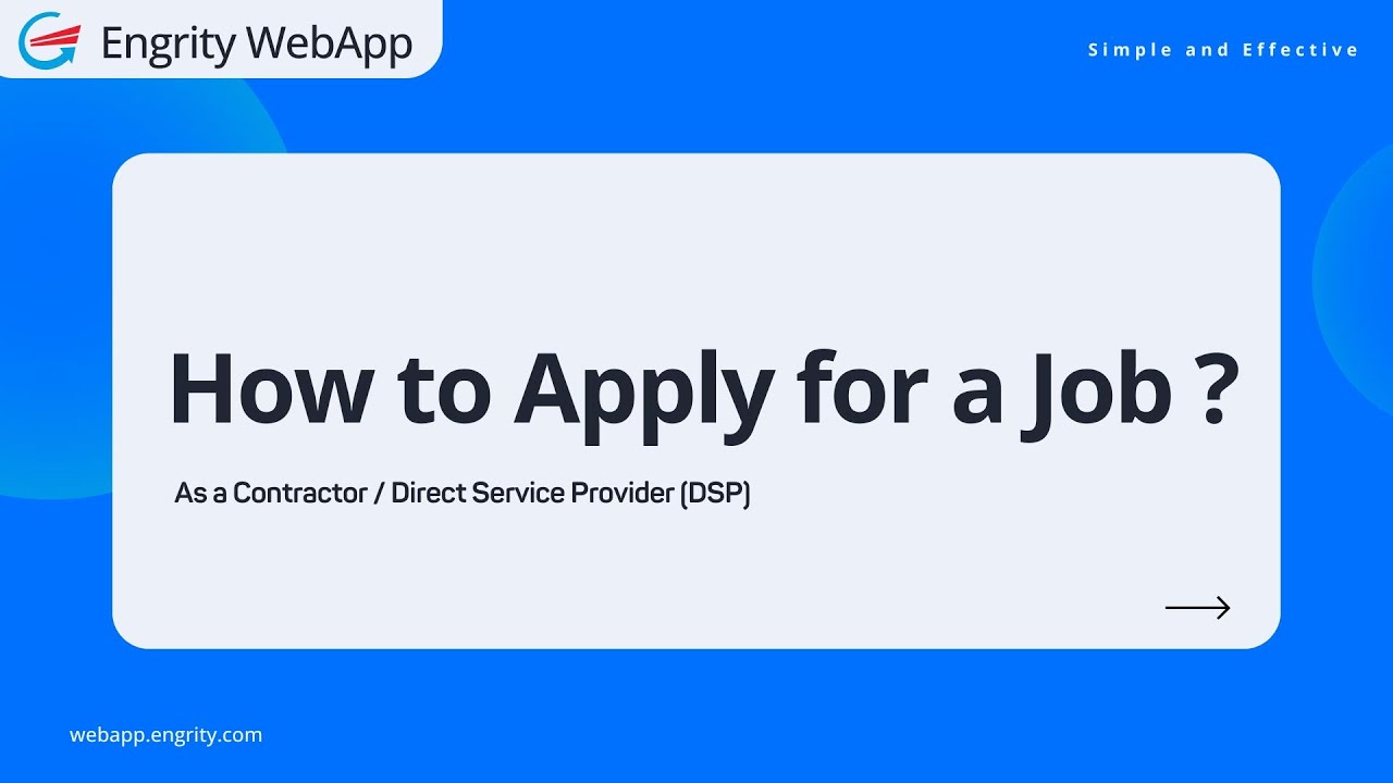 Engrity WebApp Tutorial: How to Apply for Jobs Through the DSP Portal ...