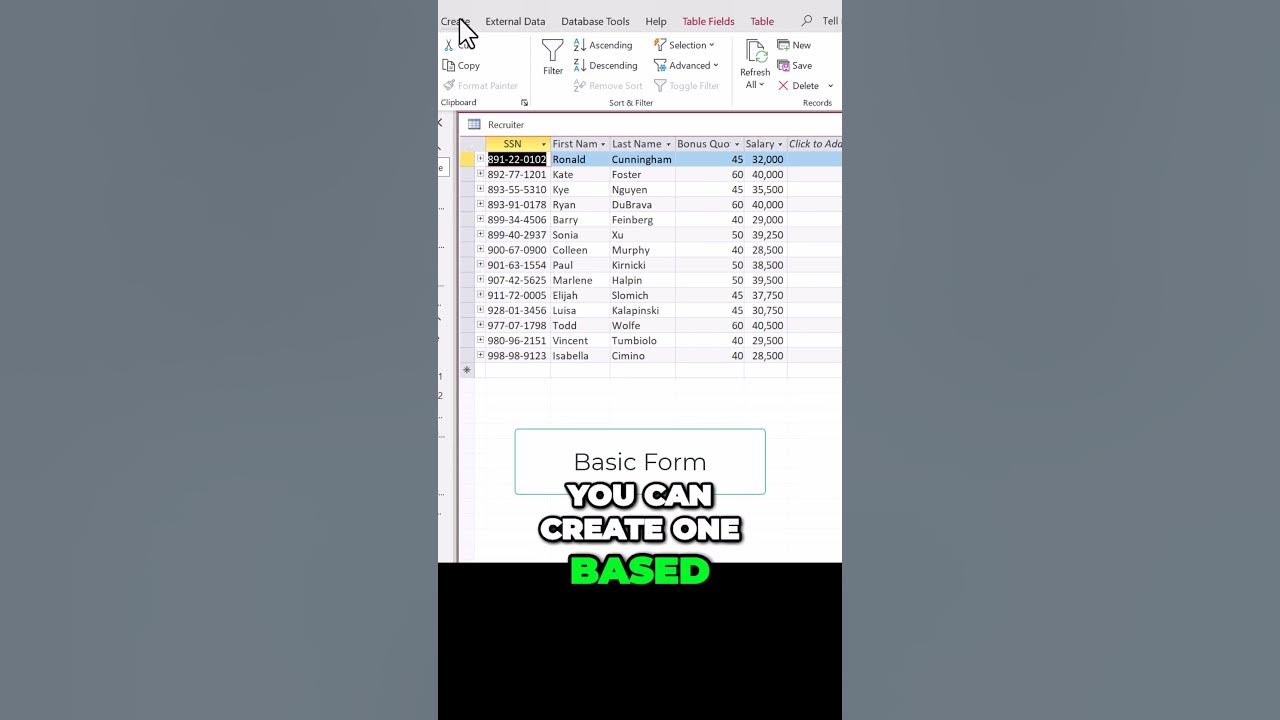 Simple MS Access Forms to Create Dynamic Projects #shorts #msaccess - YouTube
