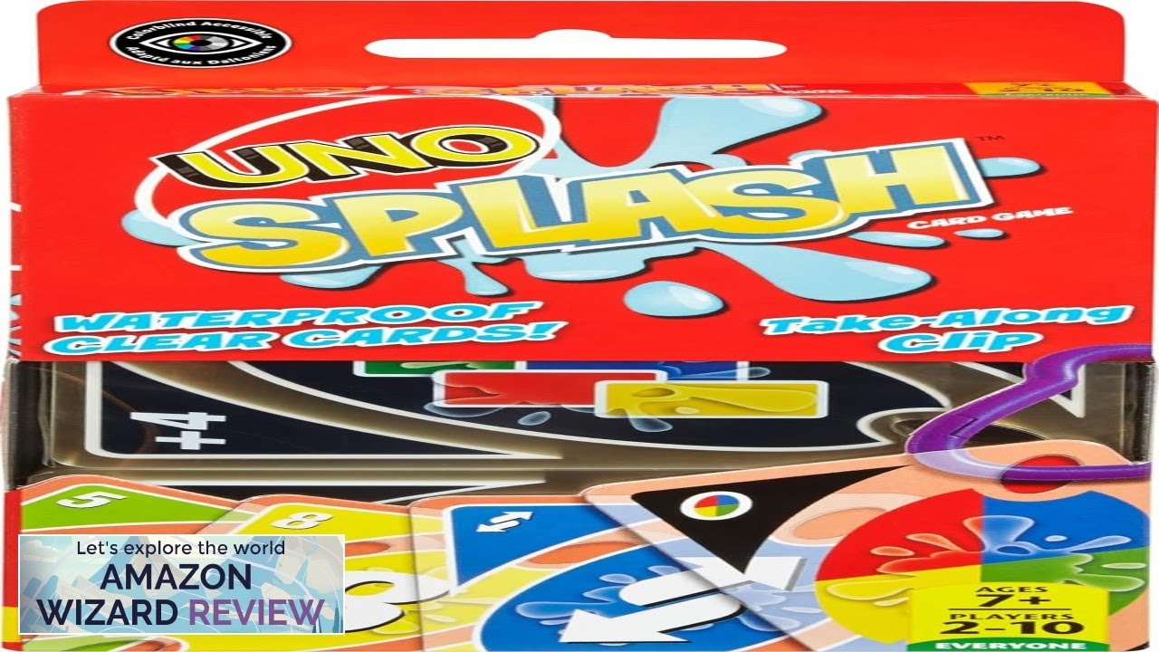Mattel Games UNO Splash Card Game for Outdoor Camping Travel and Family ...