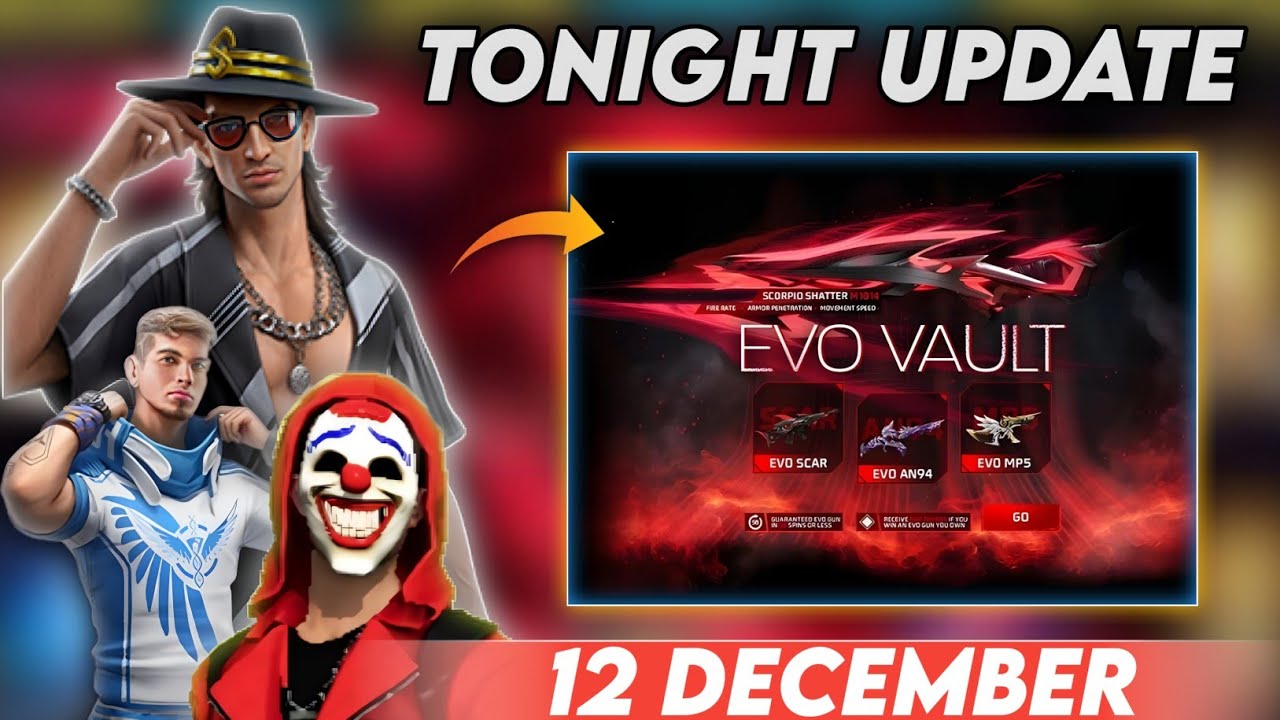 TONIGHT UPDATE OF FREE FIRE || 12 DECEMBER UPCOMING EVENT || UPCOMING ...