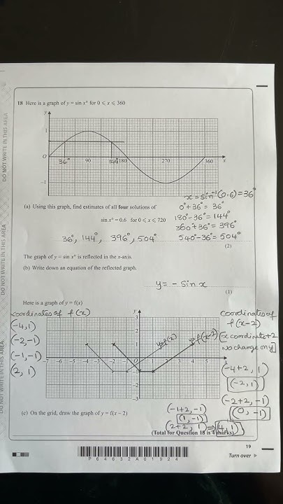 Gcse Question Sine Graph And Transformations Gcse Gcse2024 Maths Gcseexamsingraph