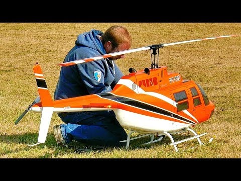 HUGE RC SCALE MODEL ELECTRIC HELICOPTER BELL-206 JETRANGER FLIGHT ...