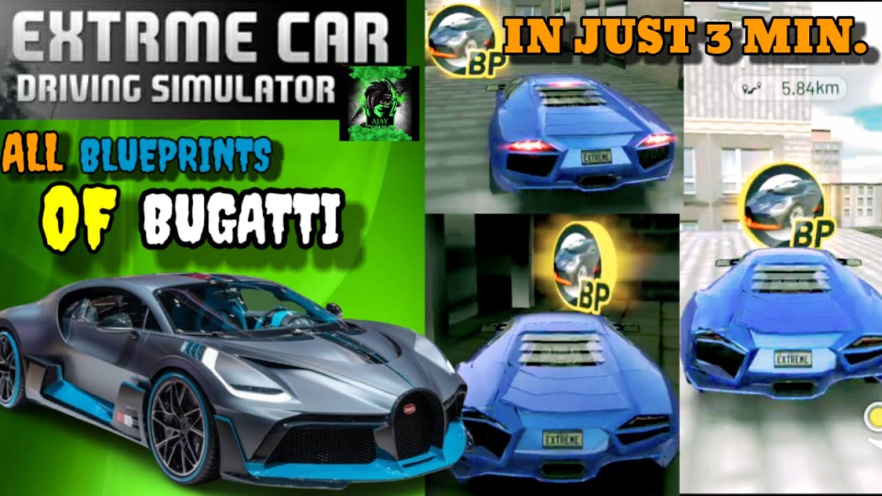 Extreme Car Driving Simulator || All Bugatti blueprints - YouTube