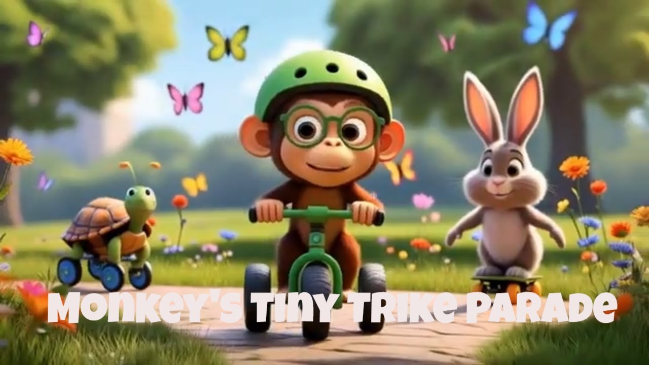Monkey's Tiny Trike Parade - Funny Animal Adventure for Kids - YouTube