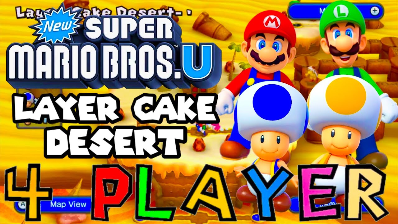 New Super Mario Bros. U - Part 2 - Layer-Cake Desert (4 Player) - YouTube