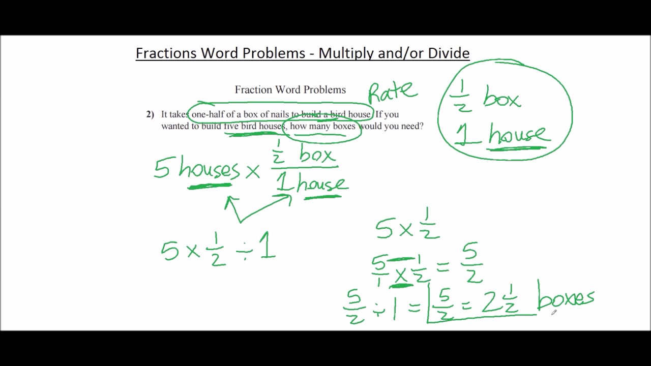 Fractions Word Problems Multiply Divide YouTube Fractions Word Problems Multiply Divide YouTube