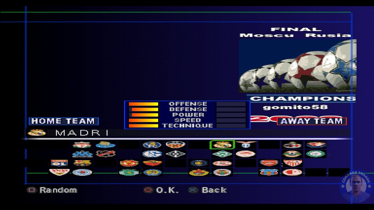 UEFA Champions League 2008 (Gomito 58) - Winning Eleven 2002 ...