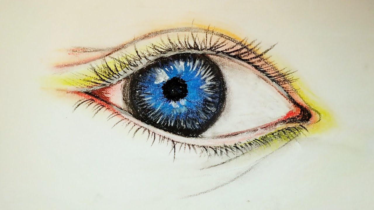 How to draw a realistic eye with soft pastel - YouTube