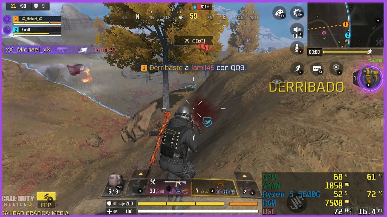 💥 COD Mobile - Ryzen 5 5600G 💥 1080p - medio 💢 Batle Royale * 17 kill ...