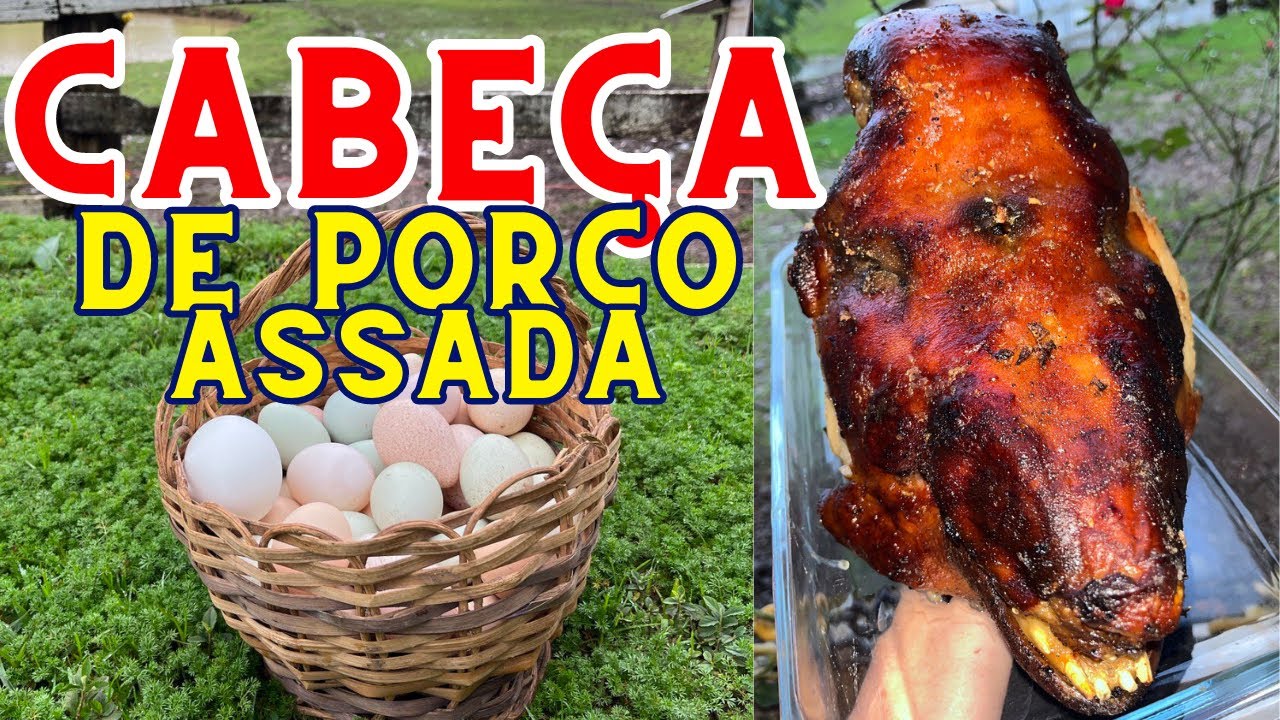 COMO FAZER UMA CABEÇA DE PORCO ASSADA NO FORNO | Receita fácil de roça ...