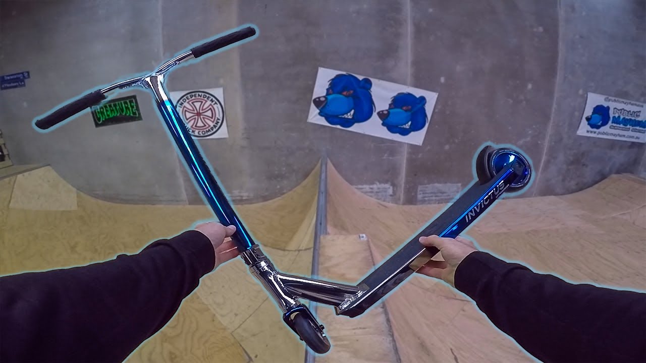 Riding pro SCOOTER at PRIVATE SKATEPARK - YouTube