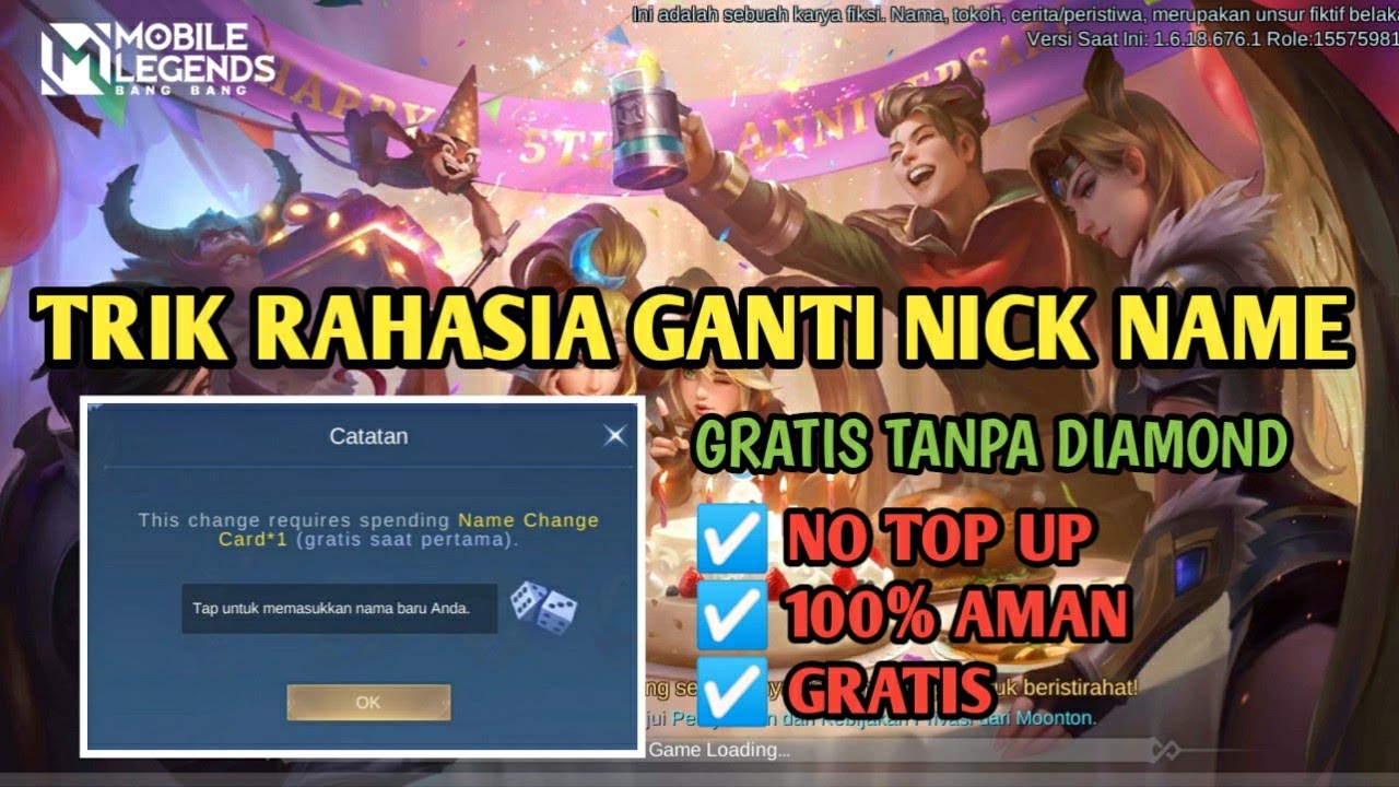 CARA GANTI NAMA MOBILE LEGENDS GRATIS - CHANGE NAME MOBILE LEGENDS ...