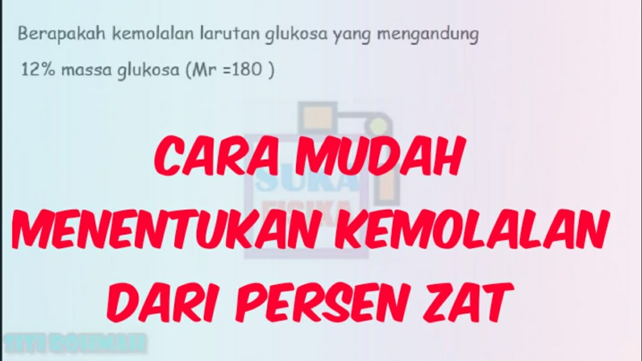 Konsep Mudah Menentukan kemolalan larutan - KIMIA SMA - YouTube