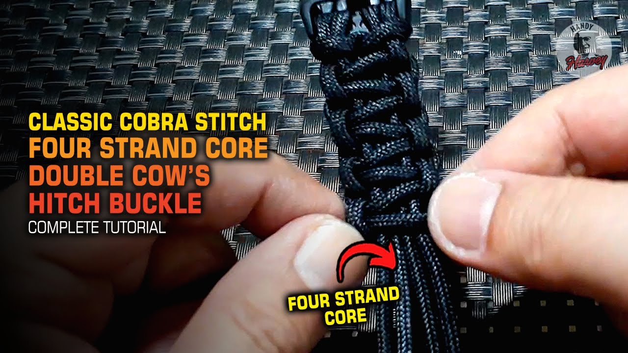 How to Weave Classic Cobra Paracord Bracelet with Four Strand Core ...