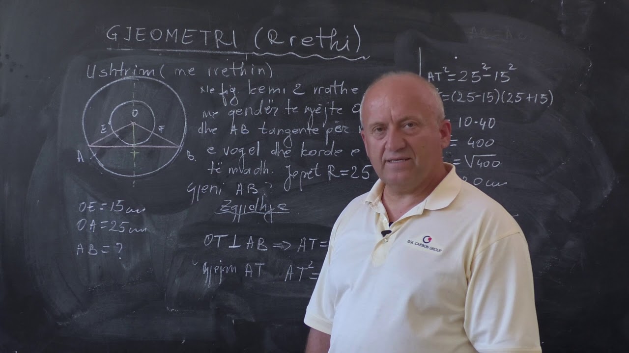 Matematike Gjeometri rrethi Ushtrim 2 - YouTube