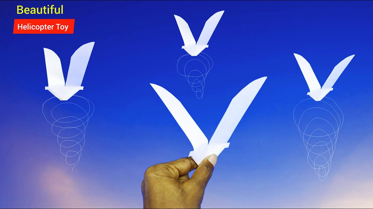 DIY - How to make new paper helicopter, best fiying beautiful ...
