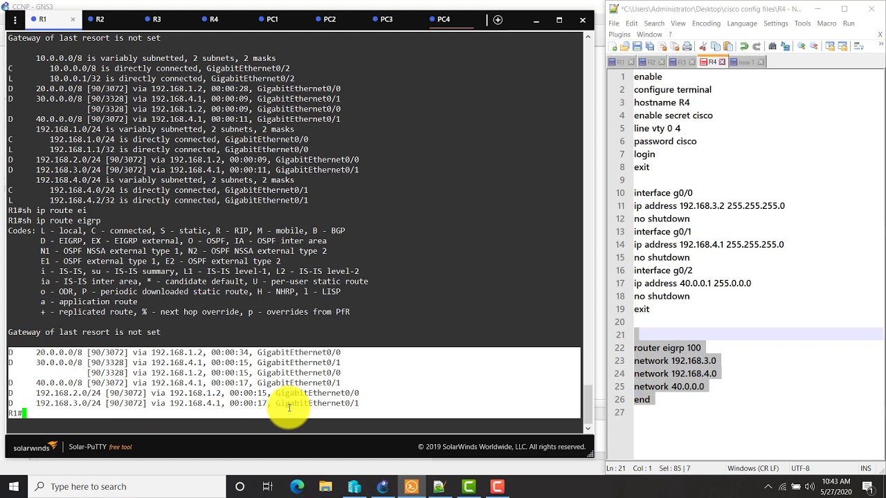 Basic EIGRP configuration - YouTube