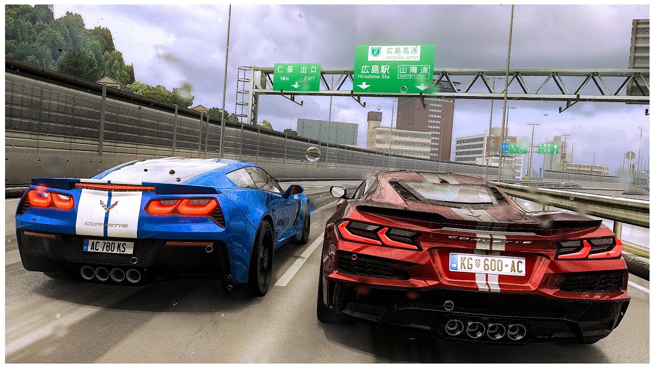 Chevrolet Corvette C8 Z06 & Chevrolet Corvette C7 Stingray Rain Ride ...