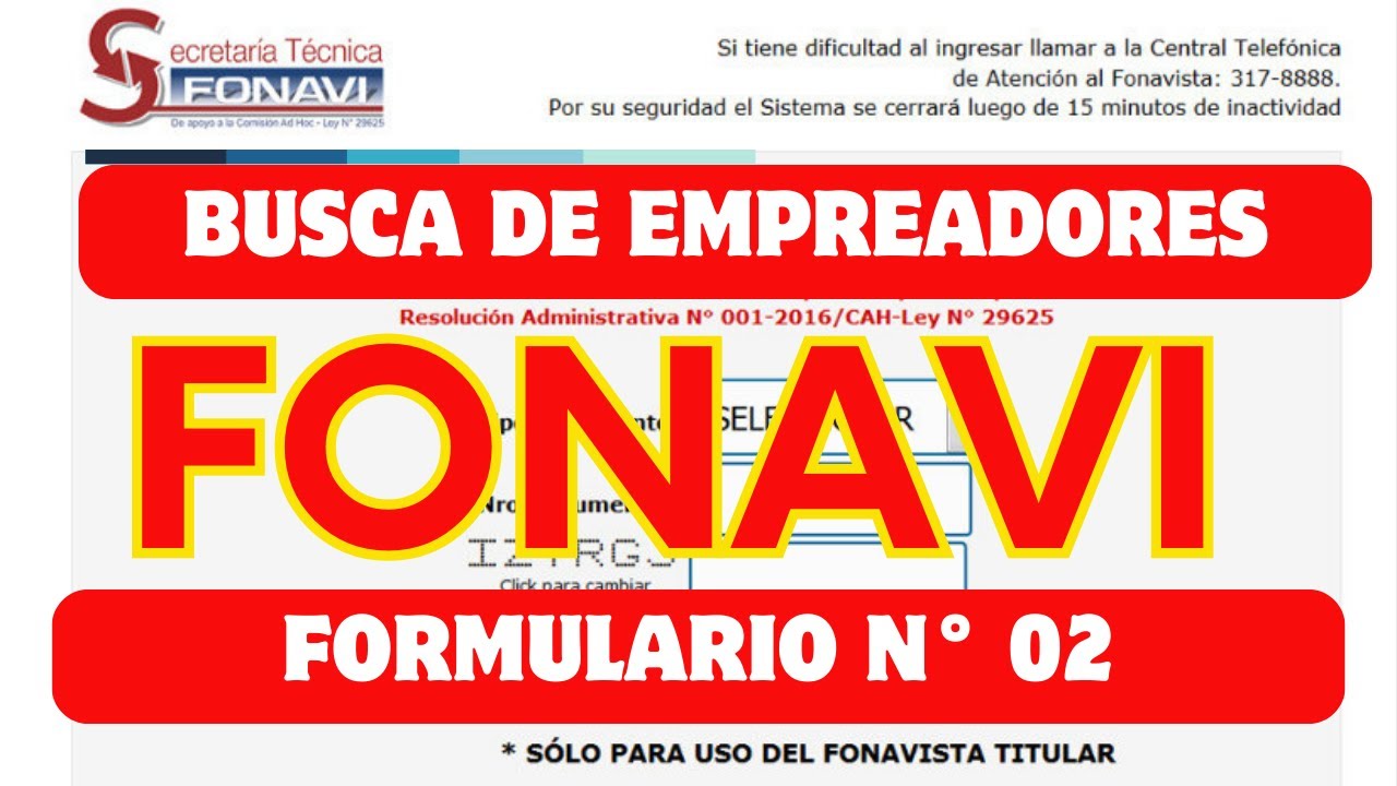 FONAVI 2023| ACTUAL | CÓMO LLENAR EL FORMULARIO N° 02 BÚSQUEDA DE ...