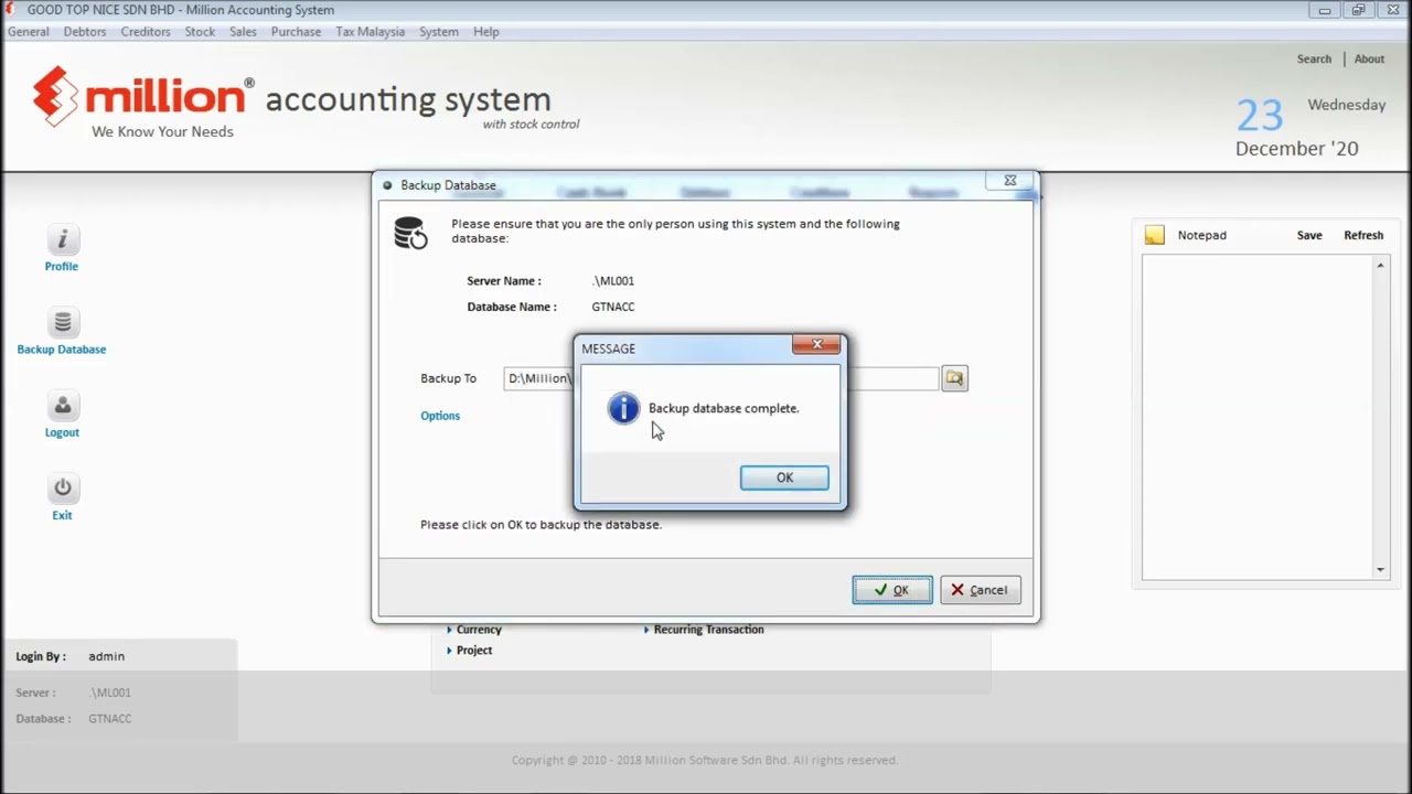 How to Perform Year End in Million Software Basic - YouTube