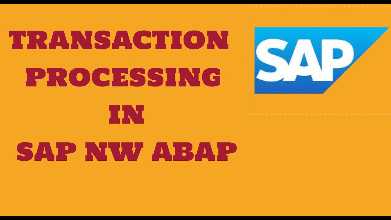 Transaction Processing in SAP ABAP #sap #saphana #basis #viral # ...