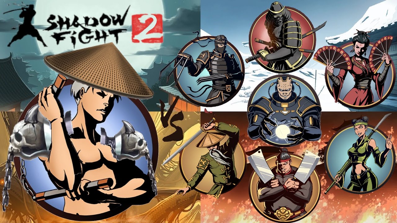 Shadow Fight 2 Nunchaku VS All Bosses - YouTube