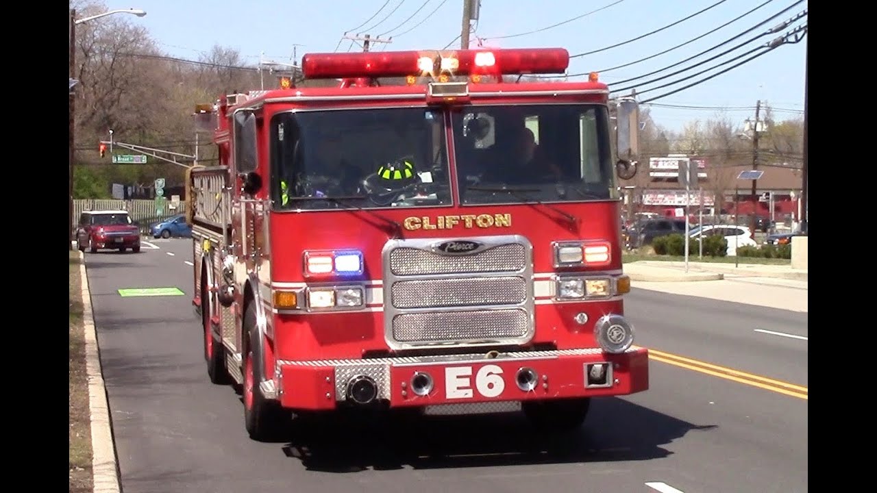 Clifton Fire Department Engine 6 Responding 4-13-16 - YouTube