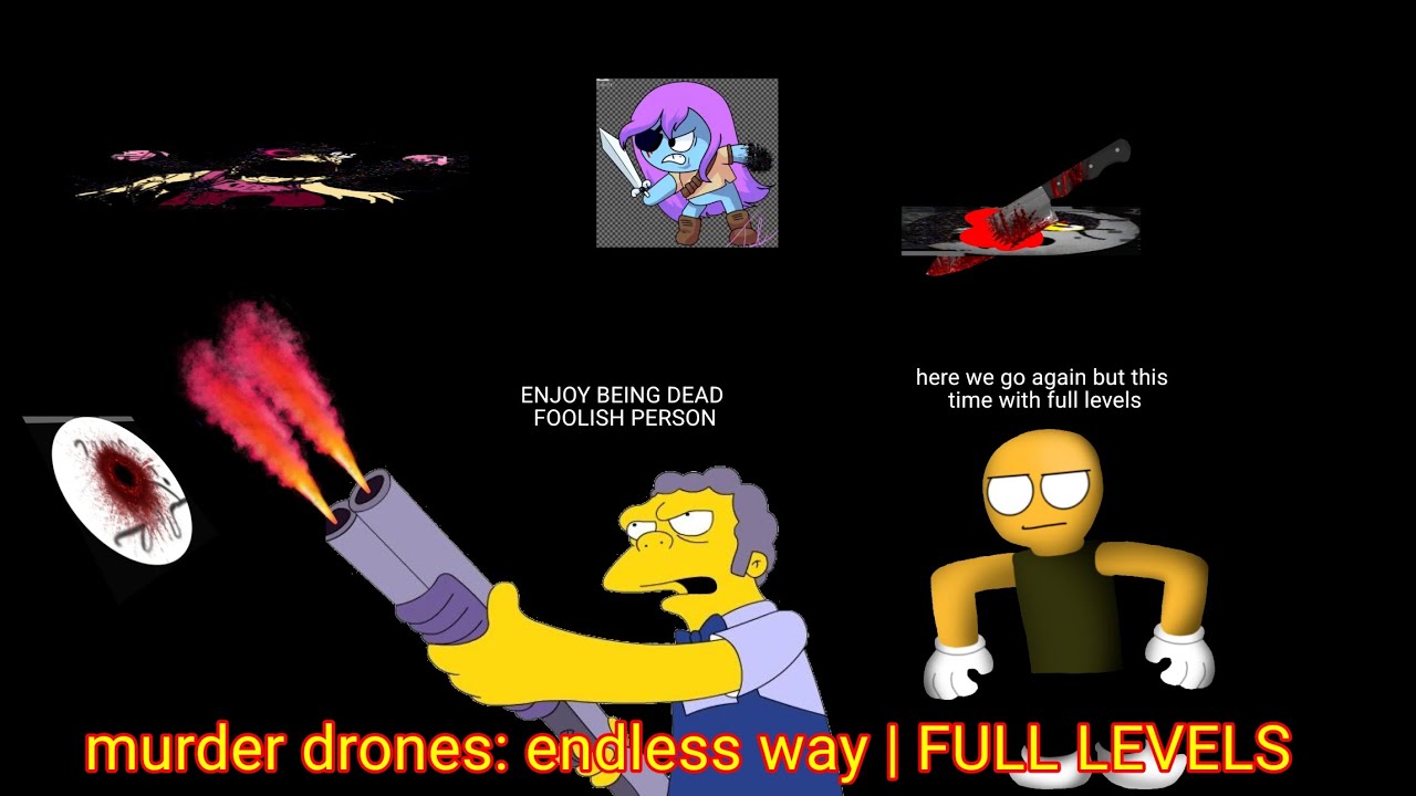 murder drones: endless way | FULL LEVELS - YouTube