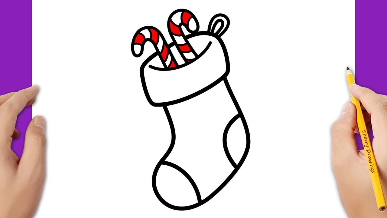 HOW TO DRAW A CHRISTMAS SOCK EASY | CHRISTMAS DRAWING - YouTube