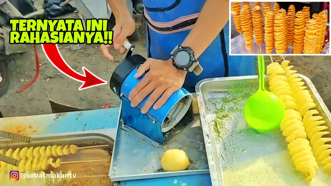 KENTANG GORENG SPIRAL ! KENTANG PUTER - JAJANAN KEKINIAN - YouTube