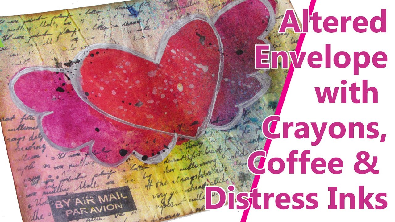 Altered Envelope with Crayons Mixed Media - Junk Journal - Ephemera - YouTube