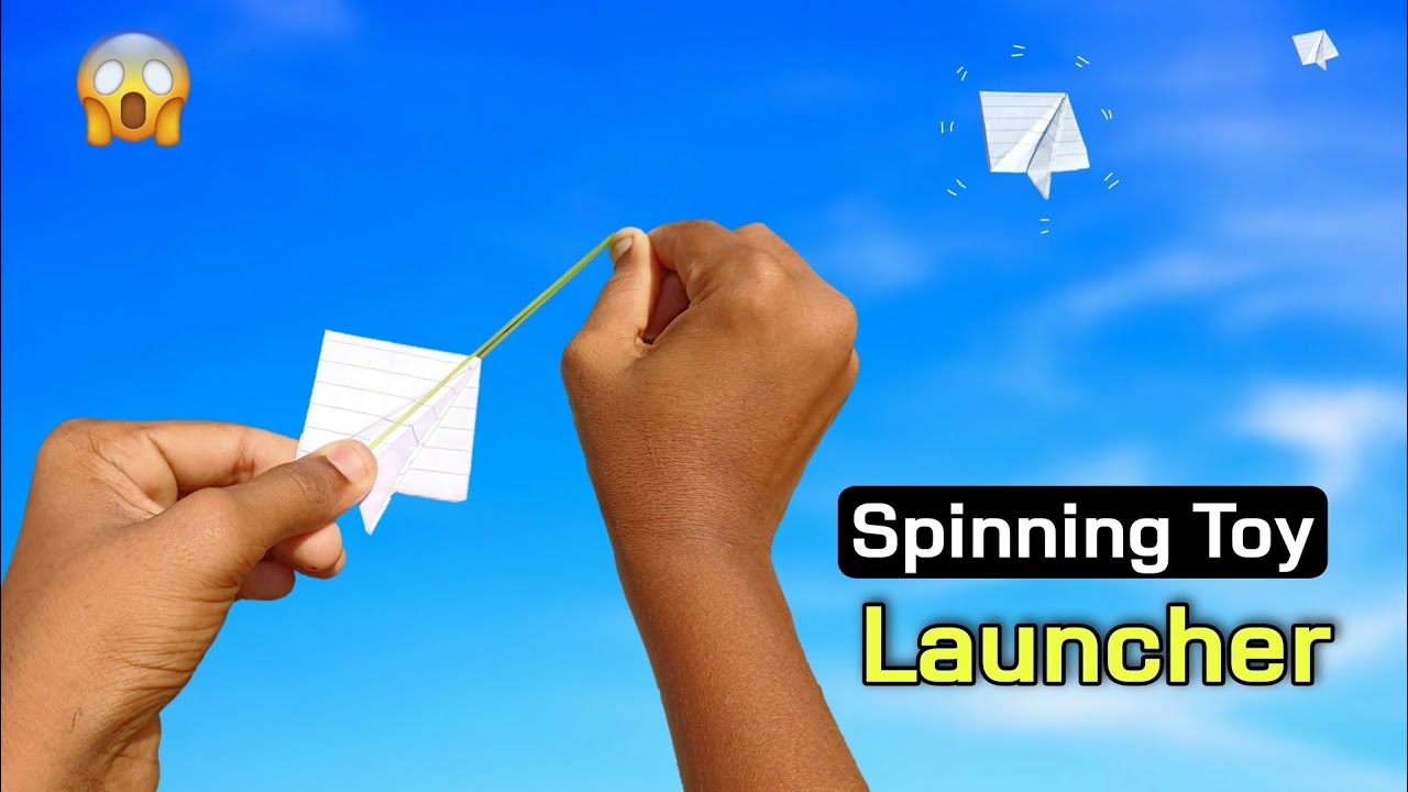 notebook paper flying spinner, rubber band spinning toy, make flying ...