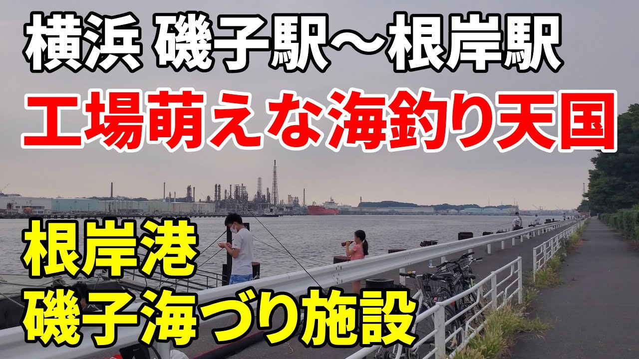 【工場萌えな海釣り天国】横浜 磯子駅 根岸駅～根岸港 磯子海づり施設 Yokohama Isogo station to Negisi ...
