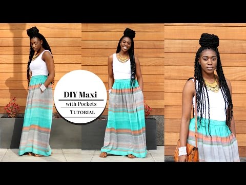 DIY Maxi Skirt with Pockets Tutorial