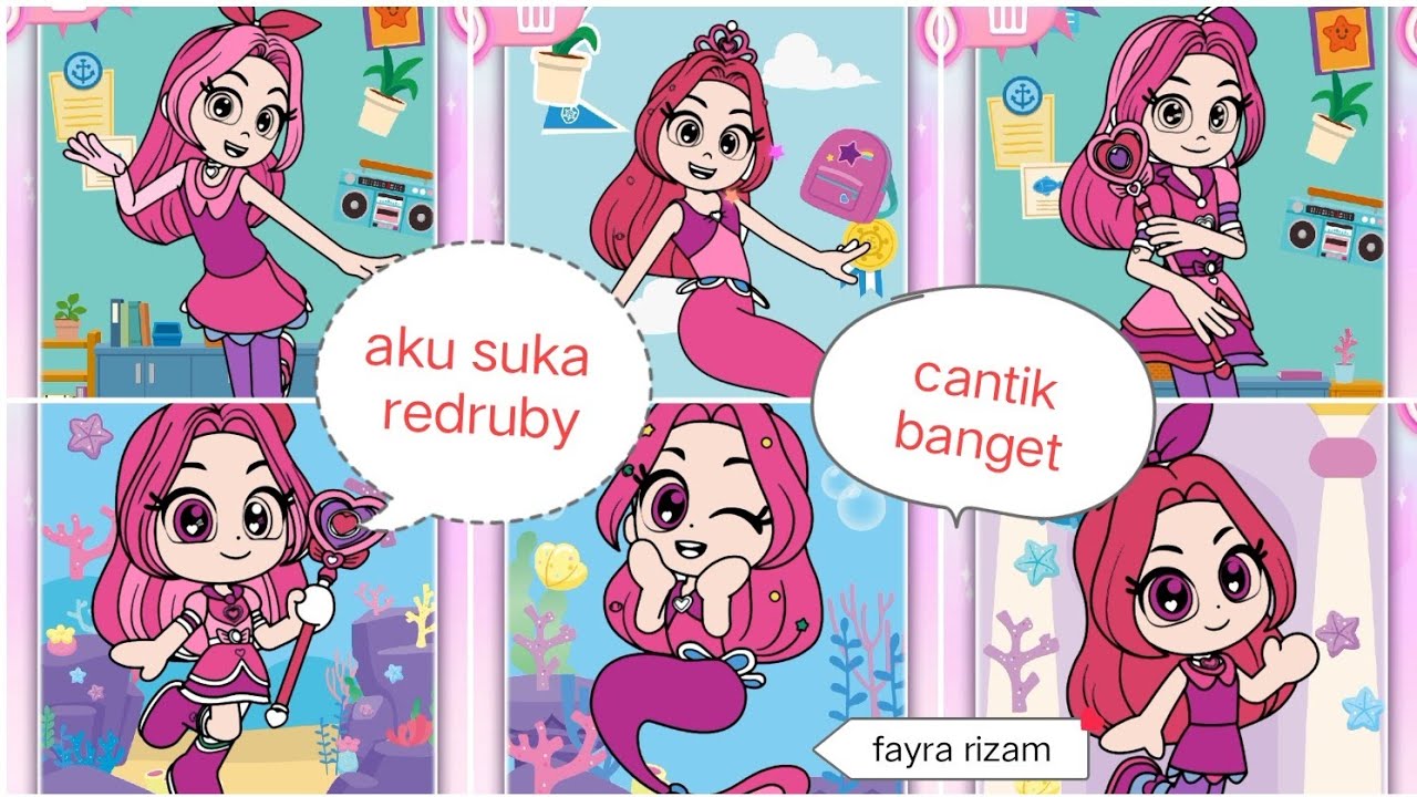 MEWARNAI KARAKTER REDRUBY PUTRI MERMAID YANG PALING CANTIK DARI SEMUA KARAKTER RAINBOW BUBBLEGUM ...