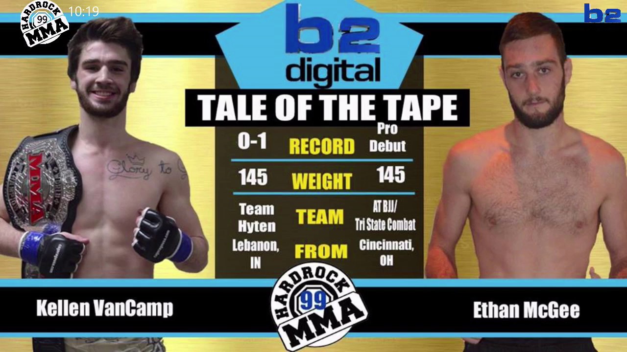 Hardrock MMA 99 Fight 9 Kellen Vancamp vs Ethan McGee 145 PRO - YouTube